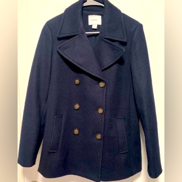 Old Navy | Jackets & Coats | Navy Blue Wool Blend Pea Coat | Poshmark